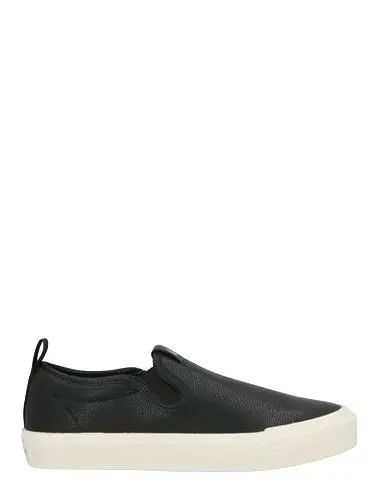 Armani Exchange Pebbled Leather Slip-on Sneakers - Black
