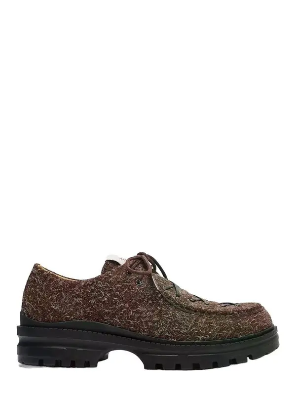 LILI CURIA Eliot Suede Lace-up Loafers - Brown