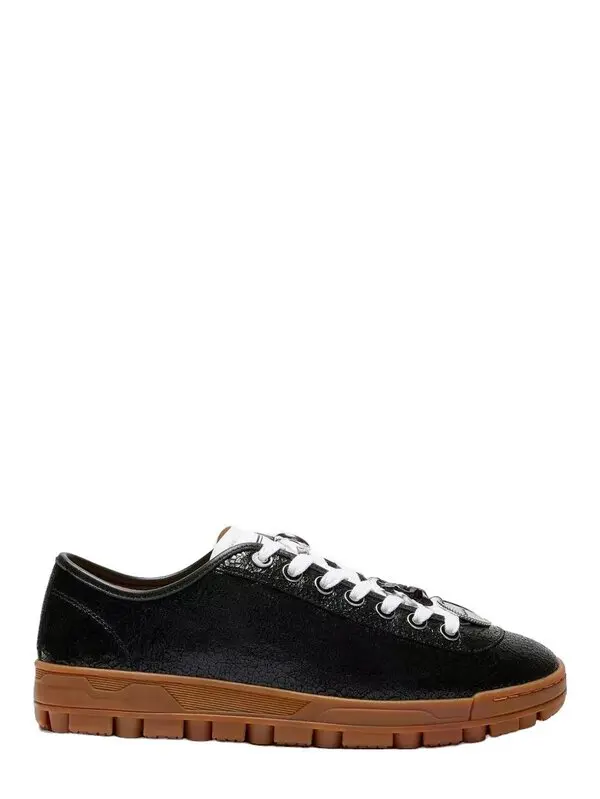 LILI CURIA Textured Lace-up Sneakers - Black