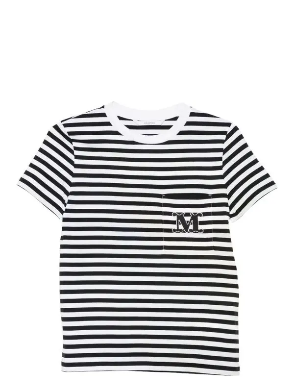 Max Mara Striped Patch Pocket T-shirt - Black