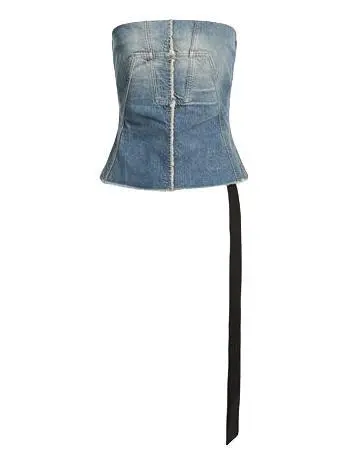 Rick Owens Denim Corset Top - Blue