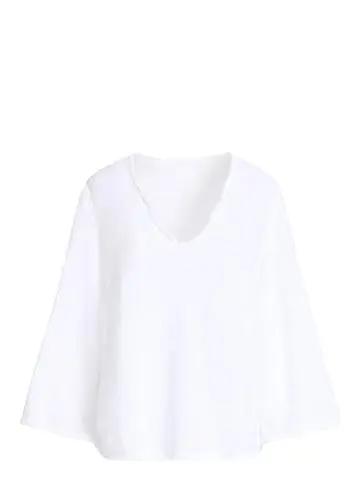 120% Lino Linen Kaftan Top - White