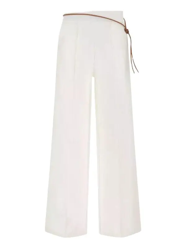 Herno Tie Belt Trousers - White