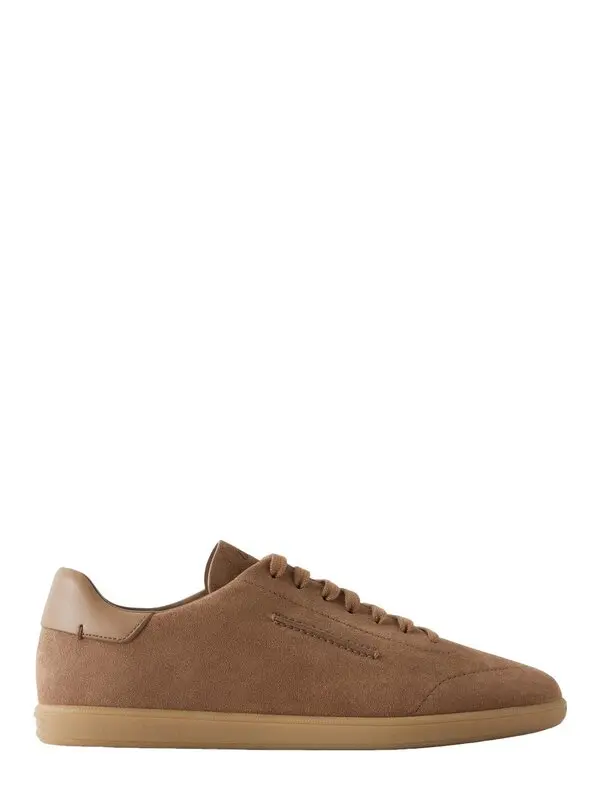 Zegna 232 Leather-trimmed Suede Sneakers - Brown