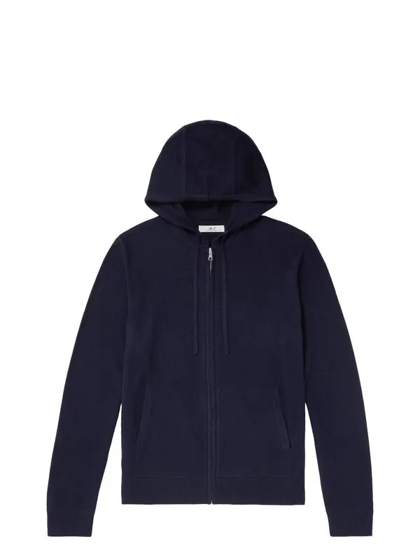 Mr P. Wool And Cashmere-blend Zip-up Hoodie - Blue