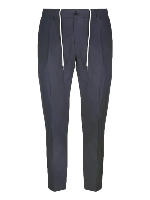 BE ABLE Riccardo Drawstring Pleated Trousers - Blue