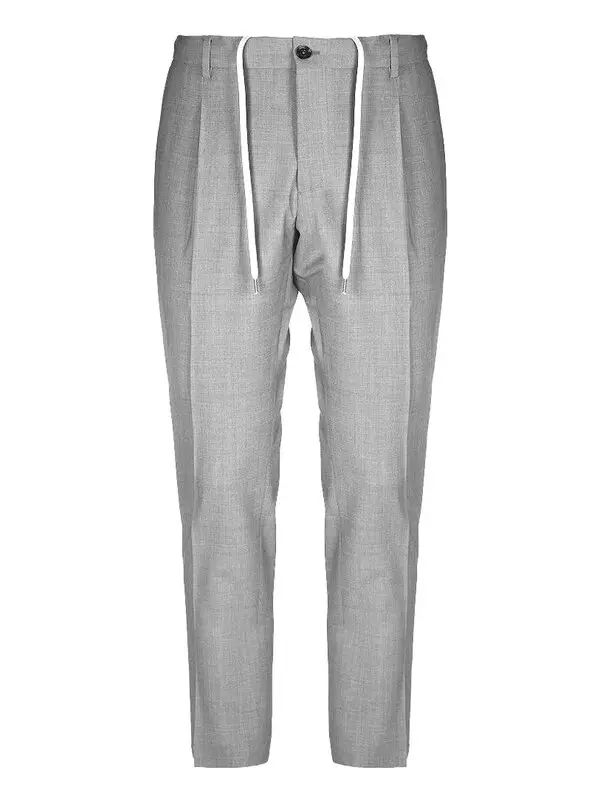 BE ABLE Drawstring Pleated Trousers - Grey