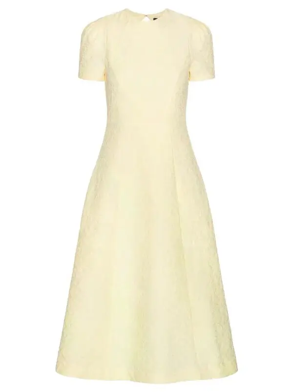 ROTATE BY BIRGER CHRISTENSEN Flared Midi Dress - Yellow