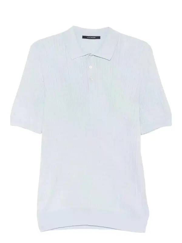 Tagliatore Textured Short-sleeve Polo Shirt - Blue
