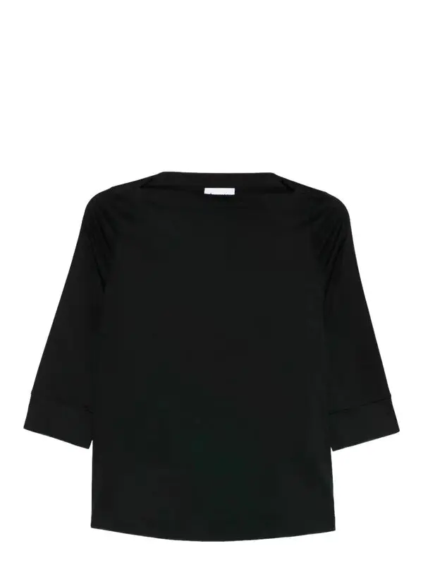 AROVESCIO Boat-neck T-shirt - Black