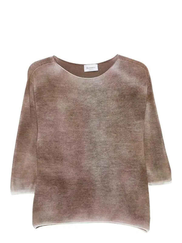 AROVESCIO Boat-neck T-shirt - Brown
