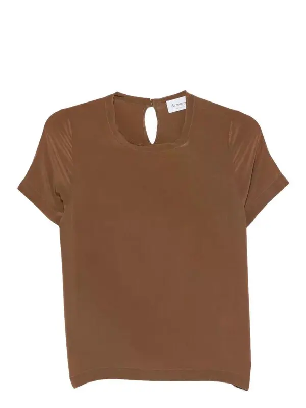AROVESCIO Silk T-shirt - Brown