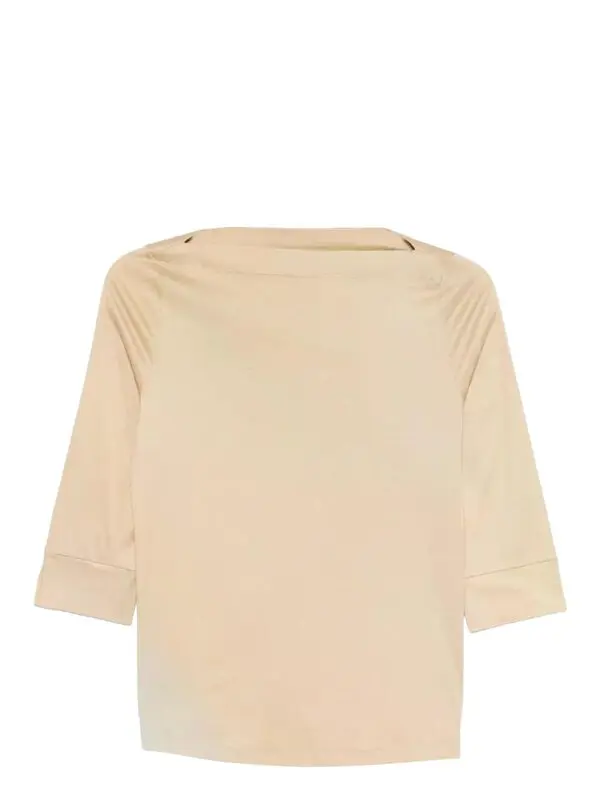 AROVESCIO Boat-neck T-shirt - Neutrals