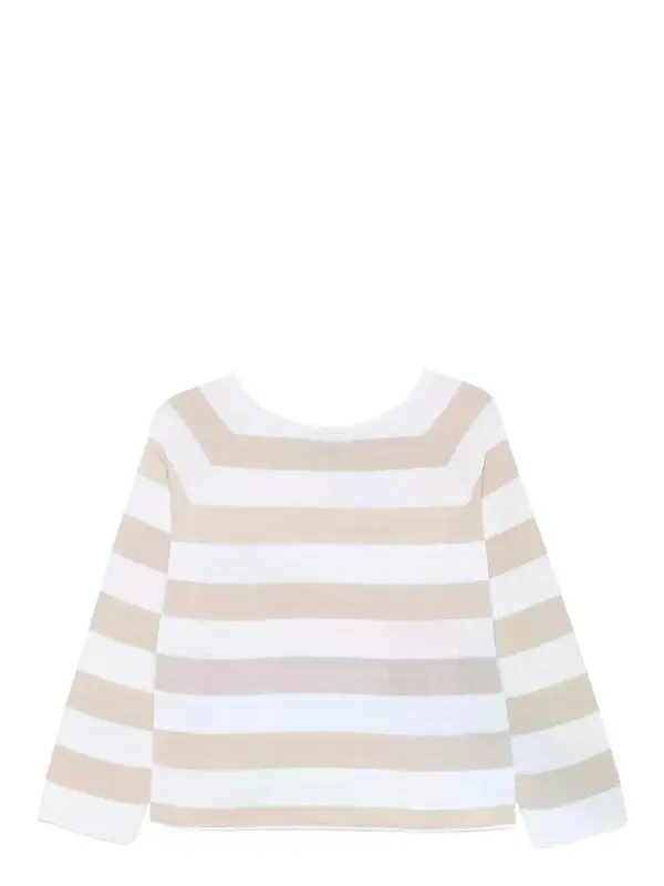 AROVESCIO Striped Pattern T-shirt - White