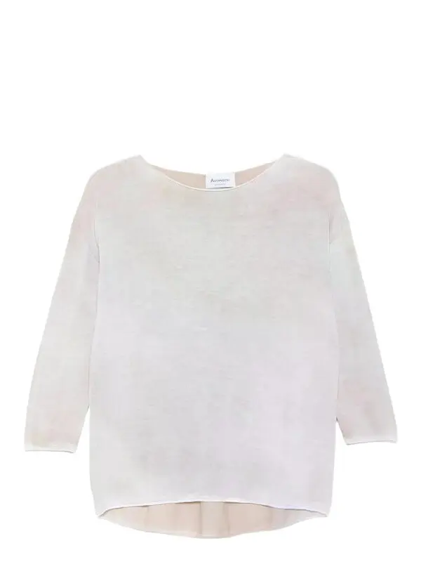AROVESCIO Boat-neck T-shirt - Neutrals