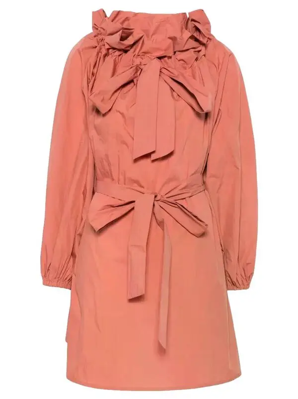 Essentiel Antwerp Ruffled-neck Mini Dress - Orange