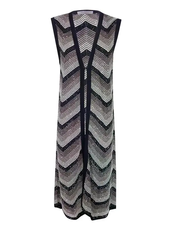D.exterior Chevron Sequin Knitwear - Black