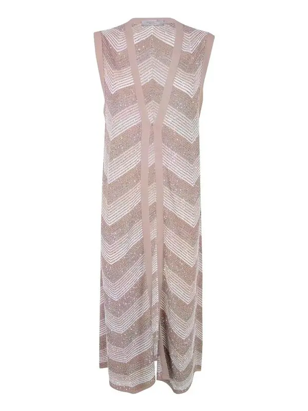 D.exterior Sequin Chevron Knitwear - Neutrals
