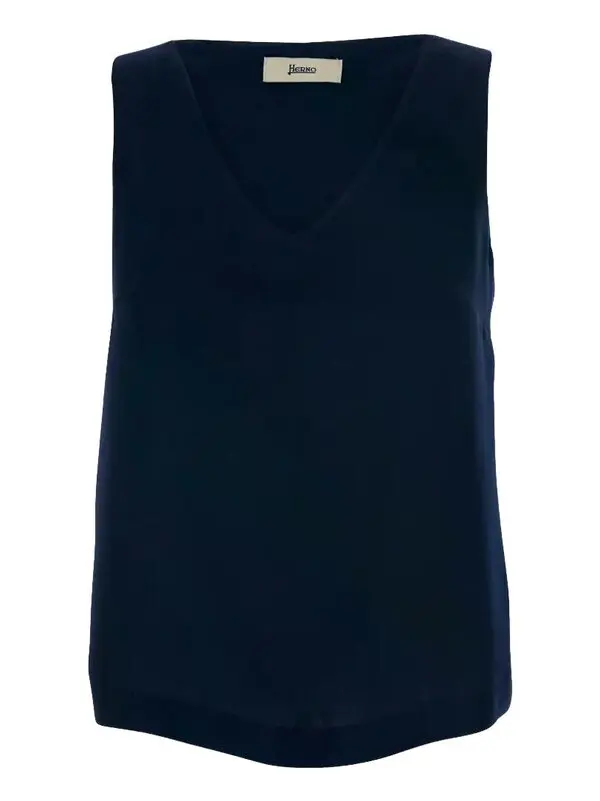 Herno V-neck Sleeveless Top - Blue