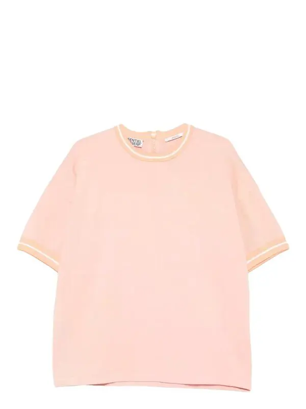 Essentiel Antwerp T-shirt With Striped Trim - Pink