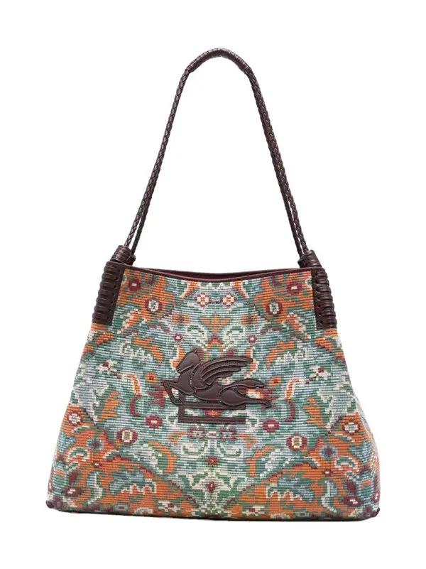 Etro Patterned Emblem Shoulder Bag - Blue