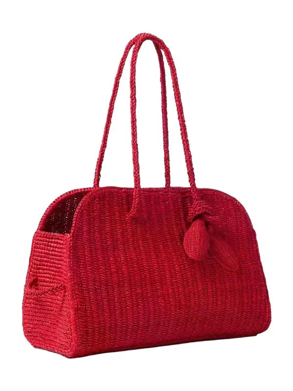 Jacquemus Turismo Raffia Tote Bag - Red