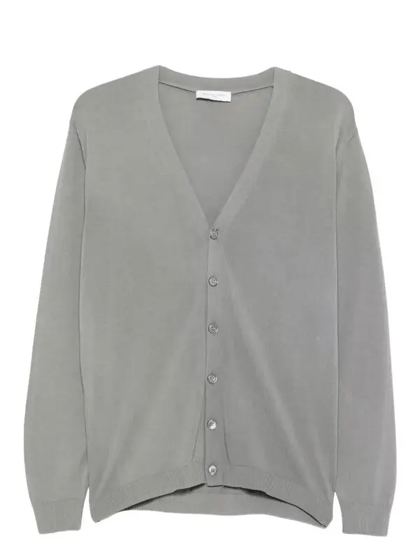 DANIELE FIESOLI V-neck Button-fastening Cardigan - Grey