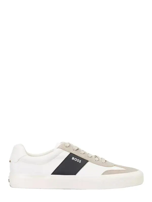 BOSS Panelled Lace-up Sneakers - White
