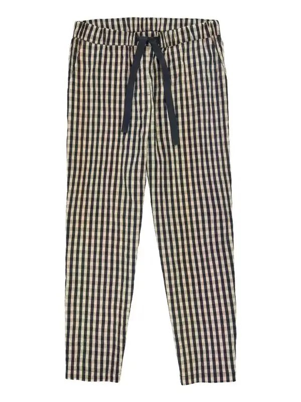 PSOPHIA Gingham Drawstring Trousers - Black