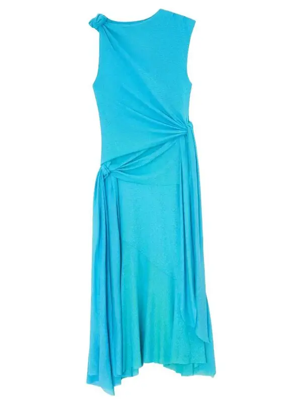 GANNI Knot Sleeveless Midi Dress - Blue