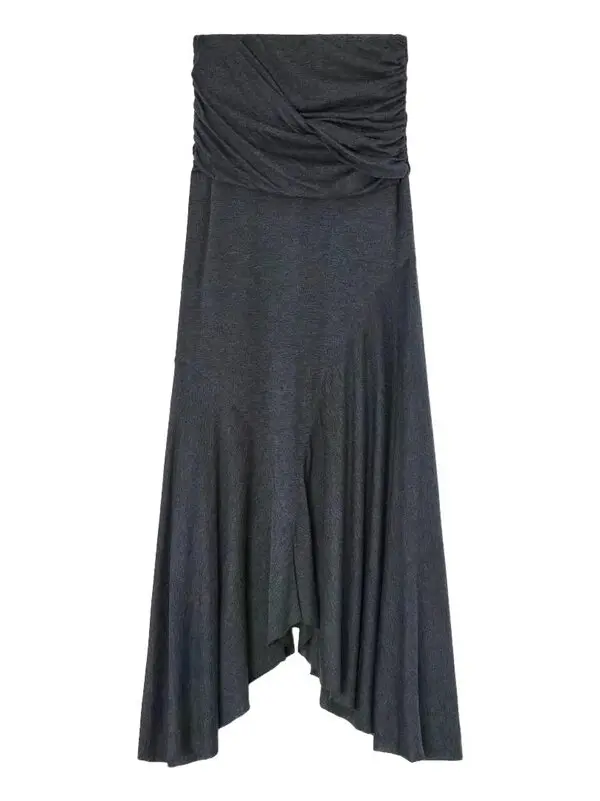 GANNI Jersey Draped Maxi Skirt - Grey