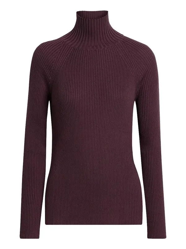 Loro Piana Ribbed Cashmere And Silk-blend Turtleneck Sweater - Grape