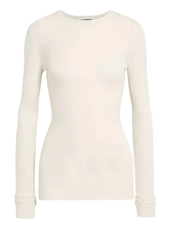 JIL SANDER Silk-jersey Top - Ivory