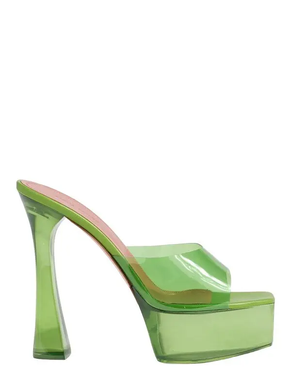 Amina Muaddi Dalida 140 Pvc Platform Mules - Leaf Green