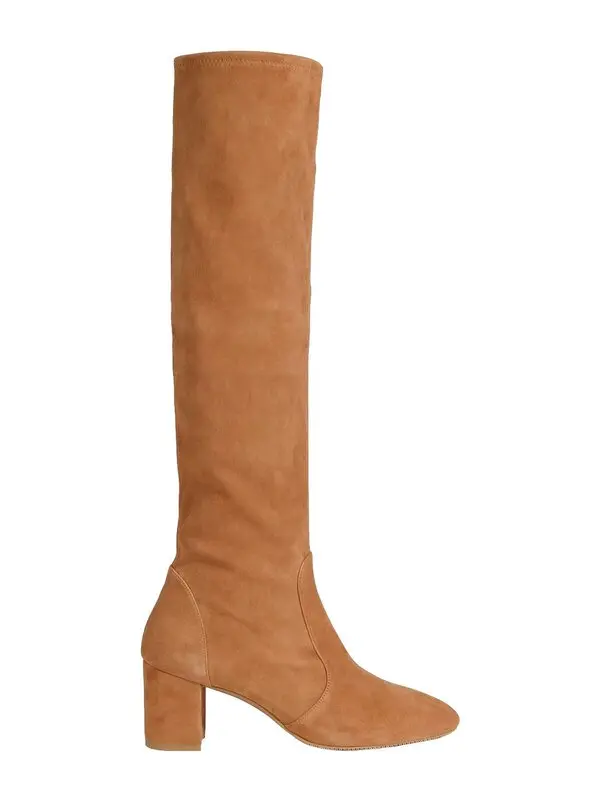 STUART WEITZMAN Yuliana 60 Suede Knee Boots - Camel