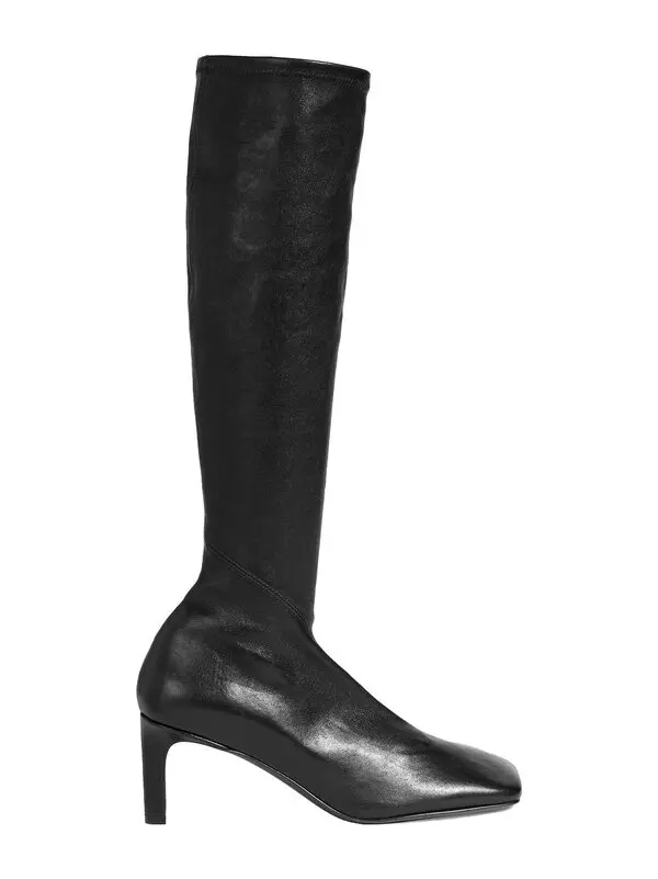 JIL SANDER Leather Knee Boots - Black