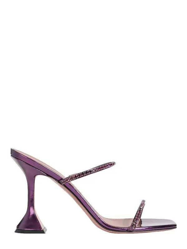Amina Muaddi Gilda Crystal-embellished Mules - Purple