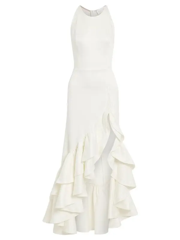 BRONX AND BRONCO Paros Ruffled Satin-crepe Gown - Ivory