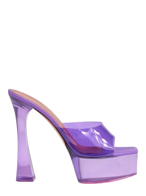 Amina Muaddi Dalida 140 Pvc Platform Mules - Purple