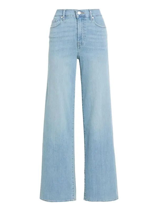 FRAME Le Slim Palazzo High-rise Wide-leg Jeans - Light Denim