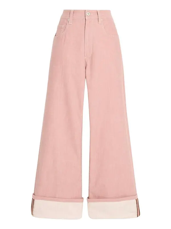 Brunello Cucinelli High-rise Wide-leg Jeans - Antique Rose