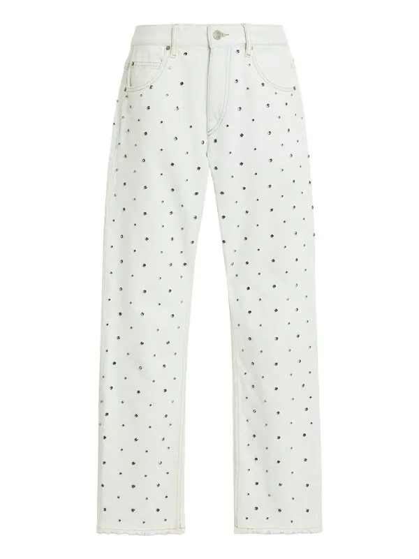 Isabel Marant Ulano Crystal-embellished Straight-leg Jeans - Off-white