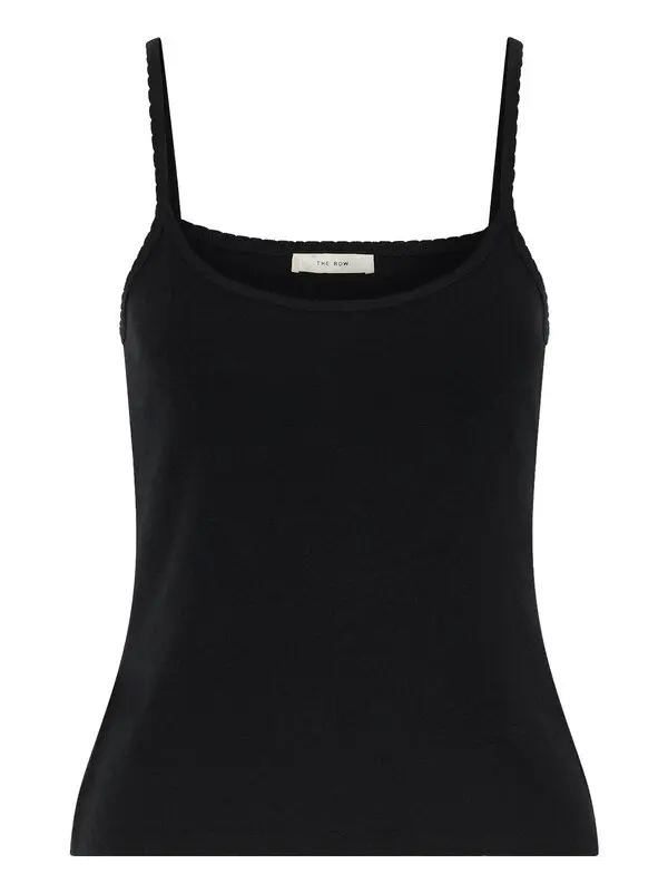 THE ROW Denzel Ribbed Cotton-jersey Tank - Black