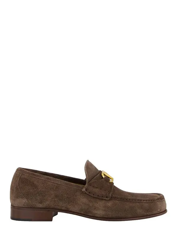 Valentino Garavani Vlogo Suede Loafers - Brown