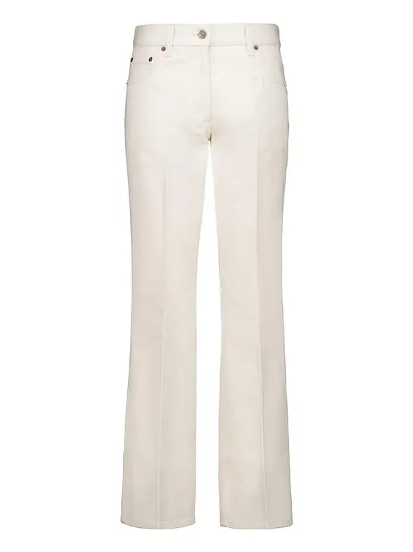 Valentino Garavani Cotton Flared Denim Trousers - White
