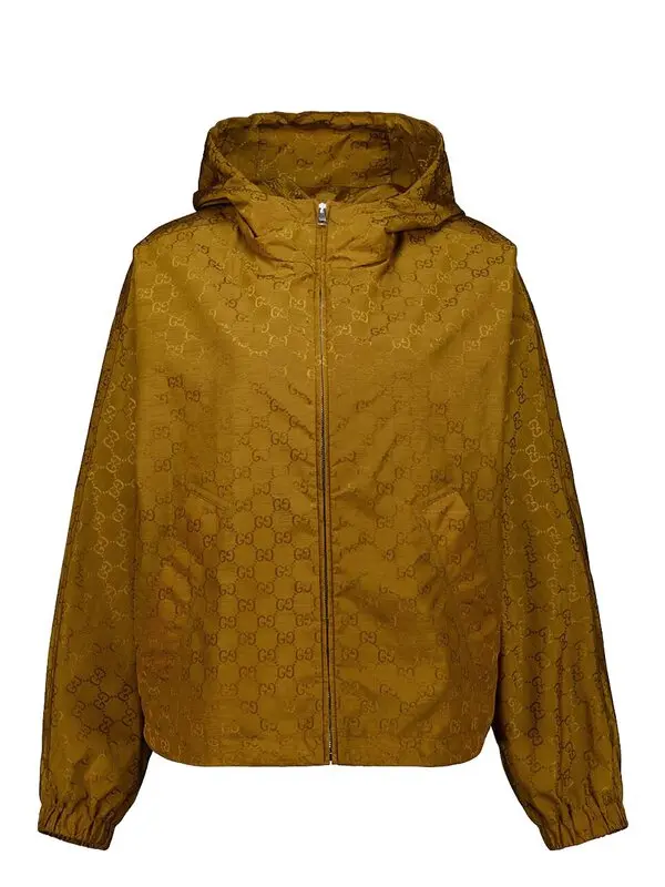 Gucci Gg Nylon Hooded Jacket - Brown