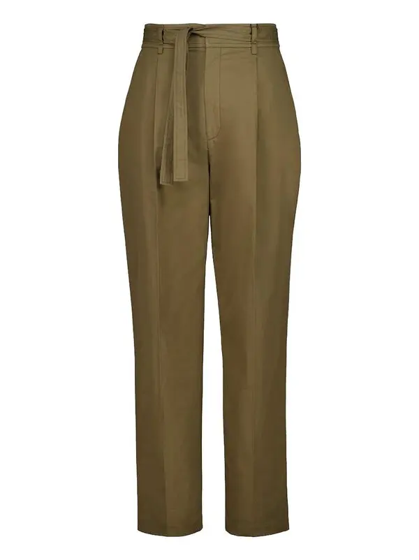Saint Laurent Straight-fit Cotton Trousers - Brown