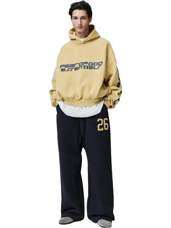 Fear Of God Cropped Relaxed Hooded Sweatshirt - Yellow