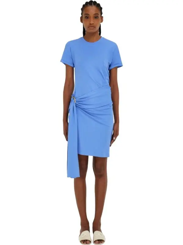 FERRAGAMO Draped Viscose Mini Dress - Blue