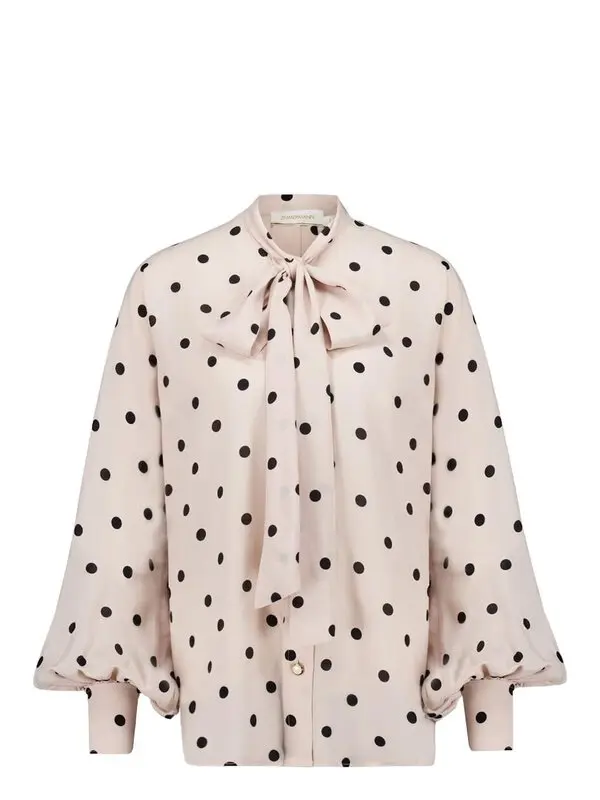 Zimmermann Polka Dot Viscose Blouse - Beige